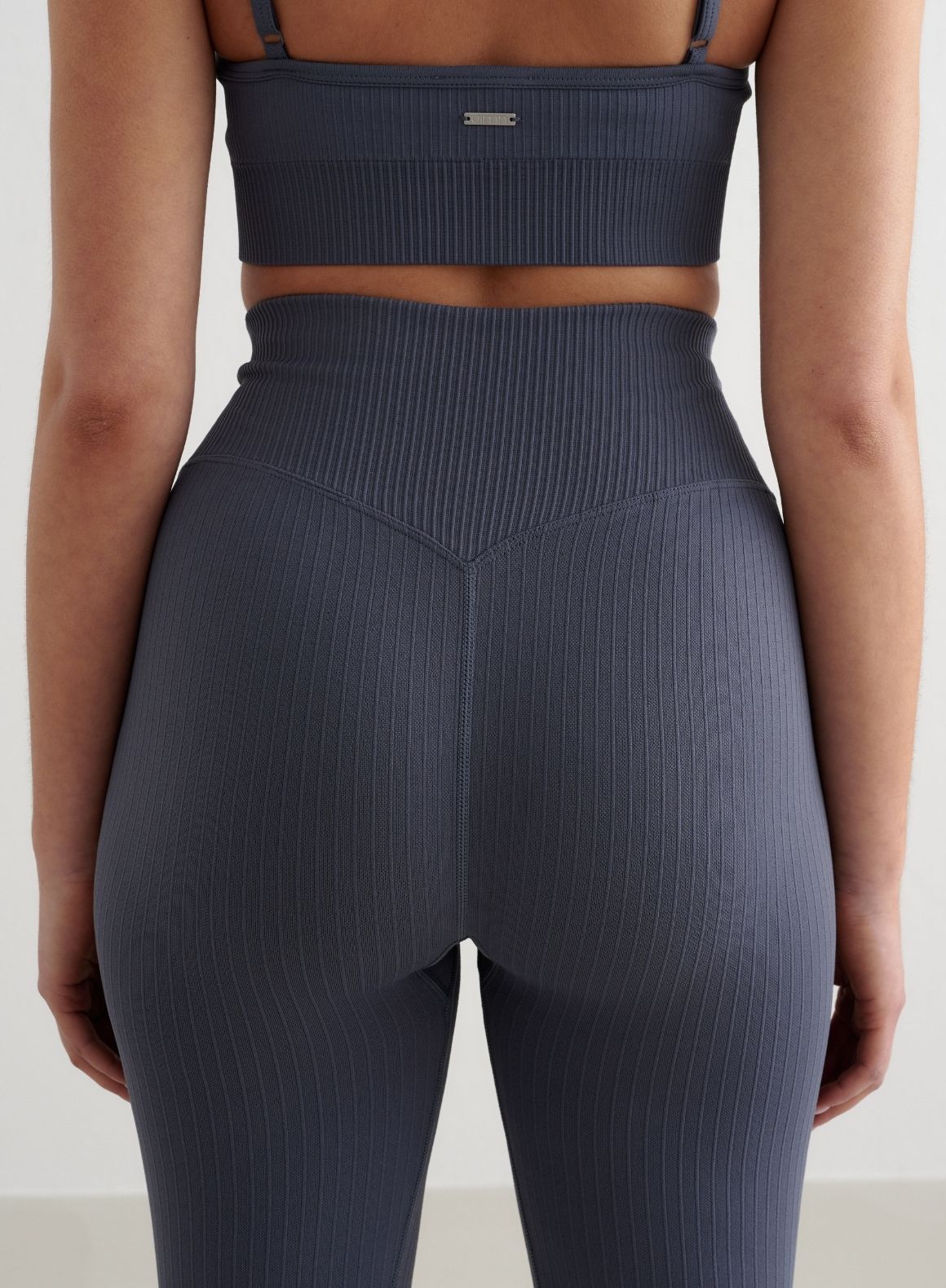 Storm Blue Ribbed Seamless Tights – AIM'N AU