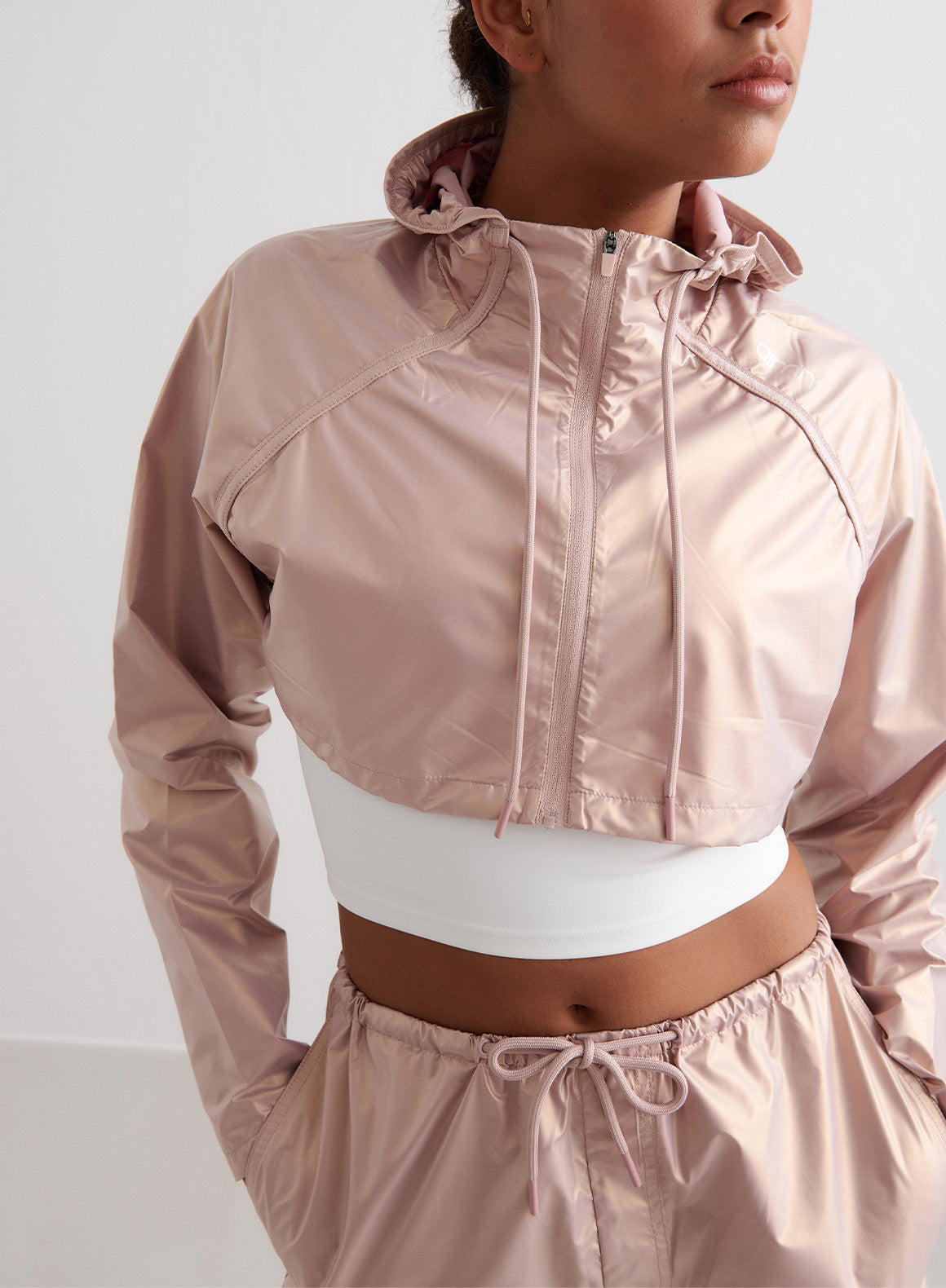 Rose Metallic Cropped Jacket – AIM'N AU