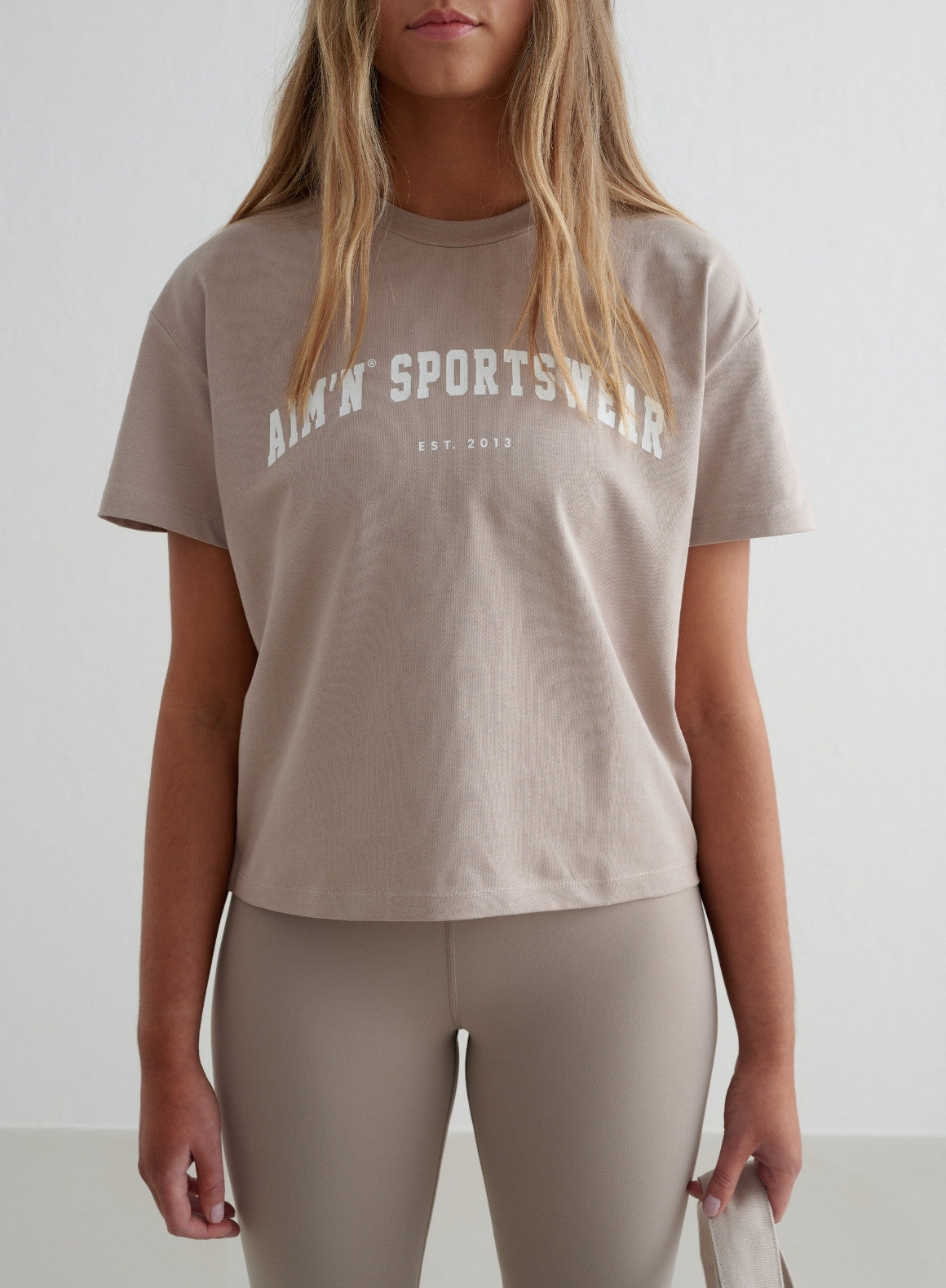 Dark Clay Varsity Boxy T-shirt – AIM'N AU