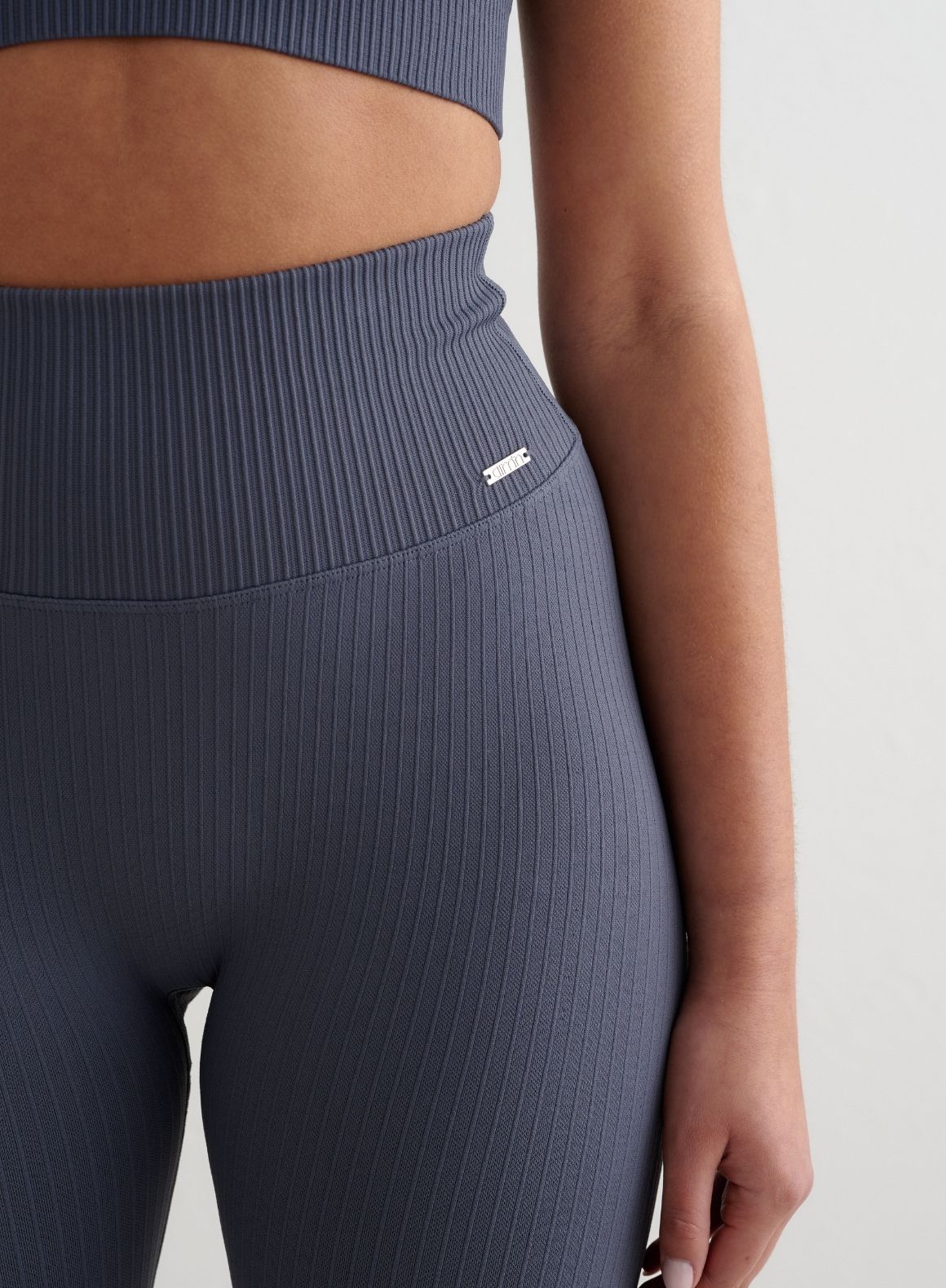 Storm Blue Ribbed Seamless Tights – AIM'N AU