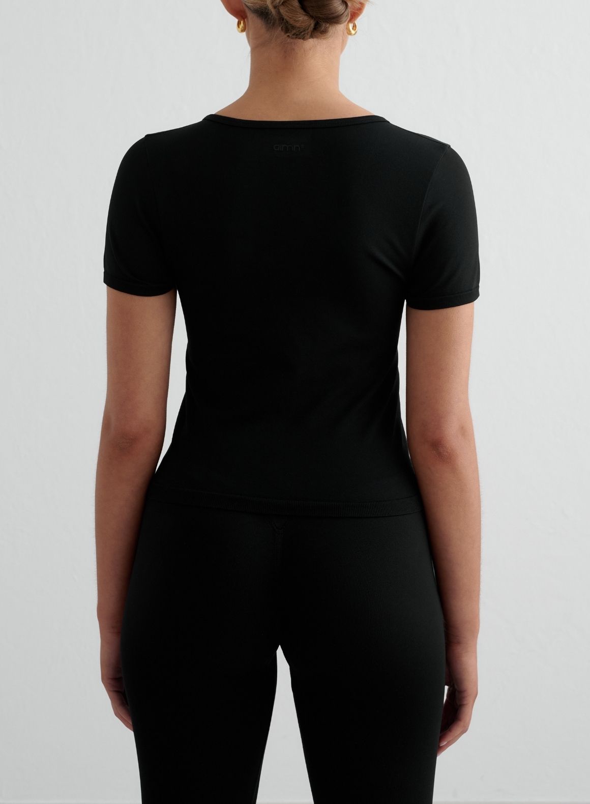 Black Shape Seamless Tights & Short Sleeve Set – AIM'N AU