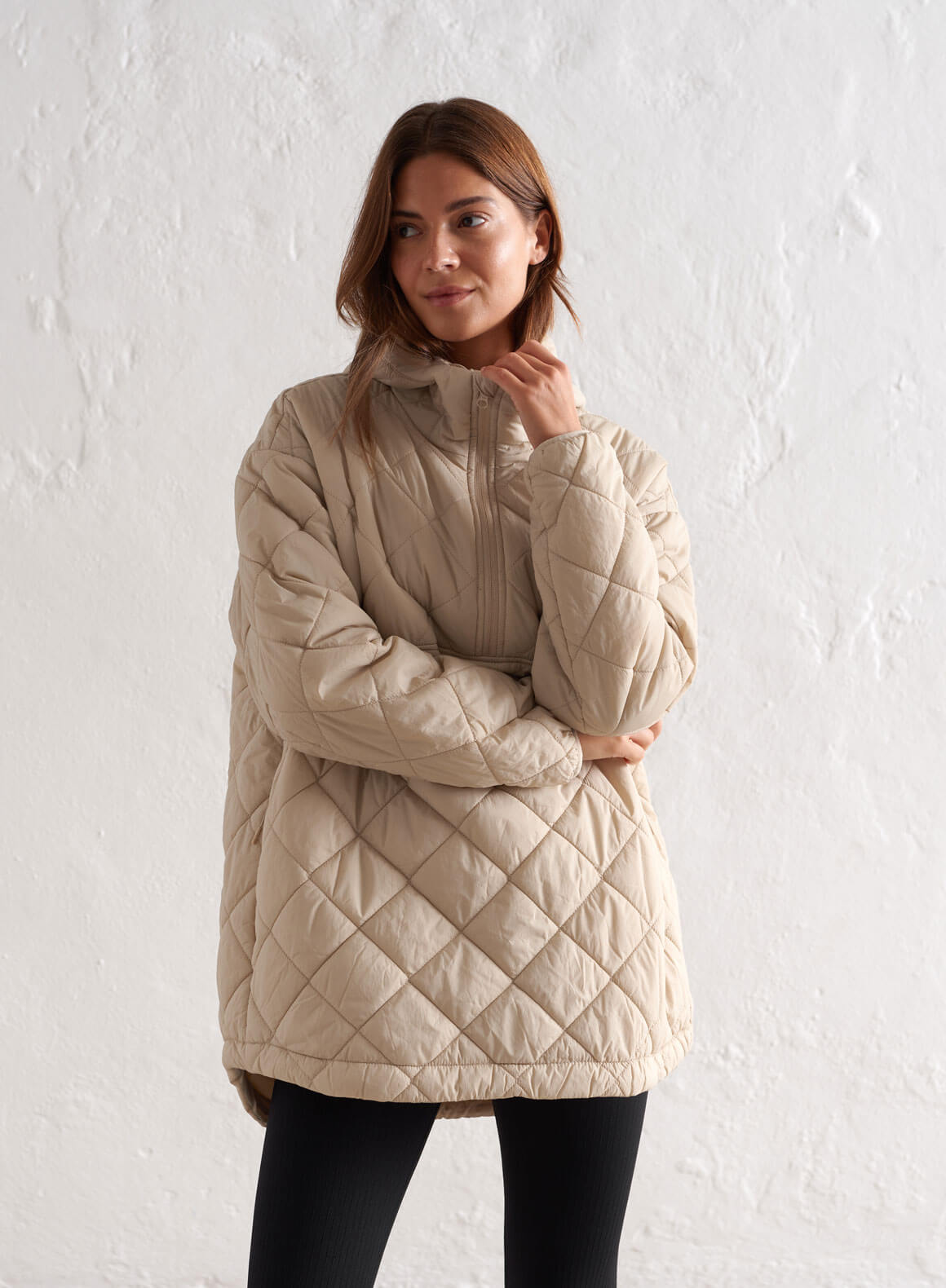 Café Au Lait Oversized Quilted Anorak – AIM'N AU