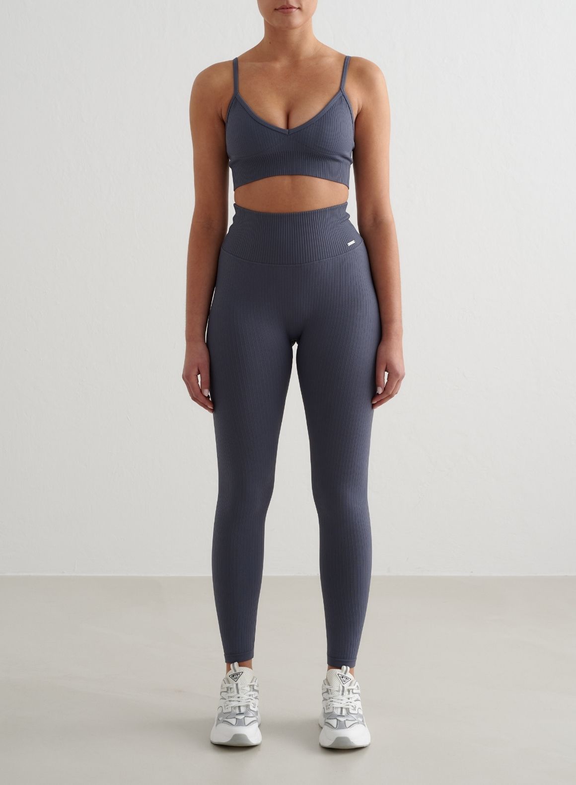 Storm Blue Ribbed Seamless Tights – AIM'N AU