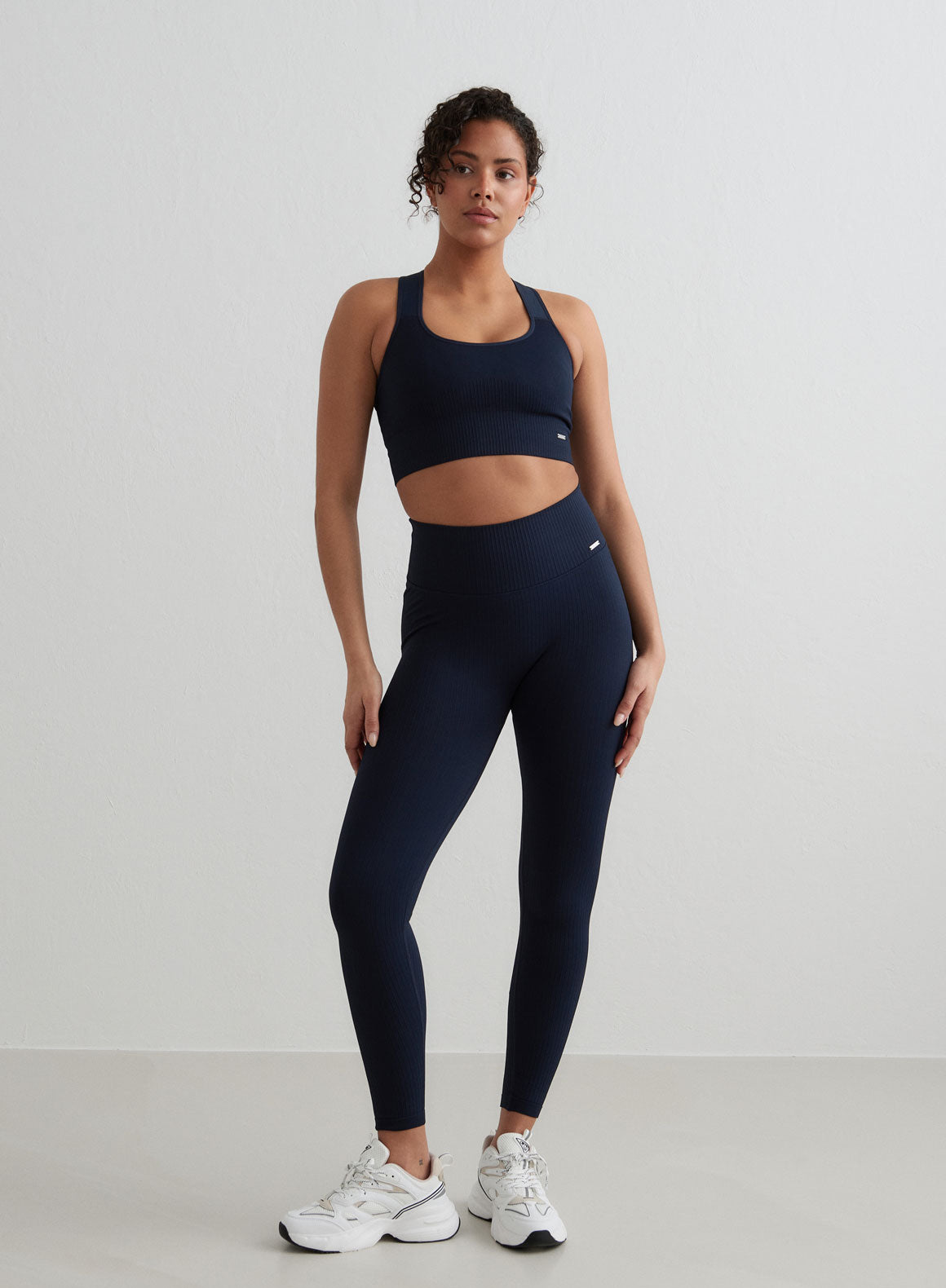 Navy High Support Ribbed Bra – AIM'N AU